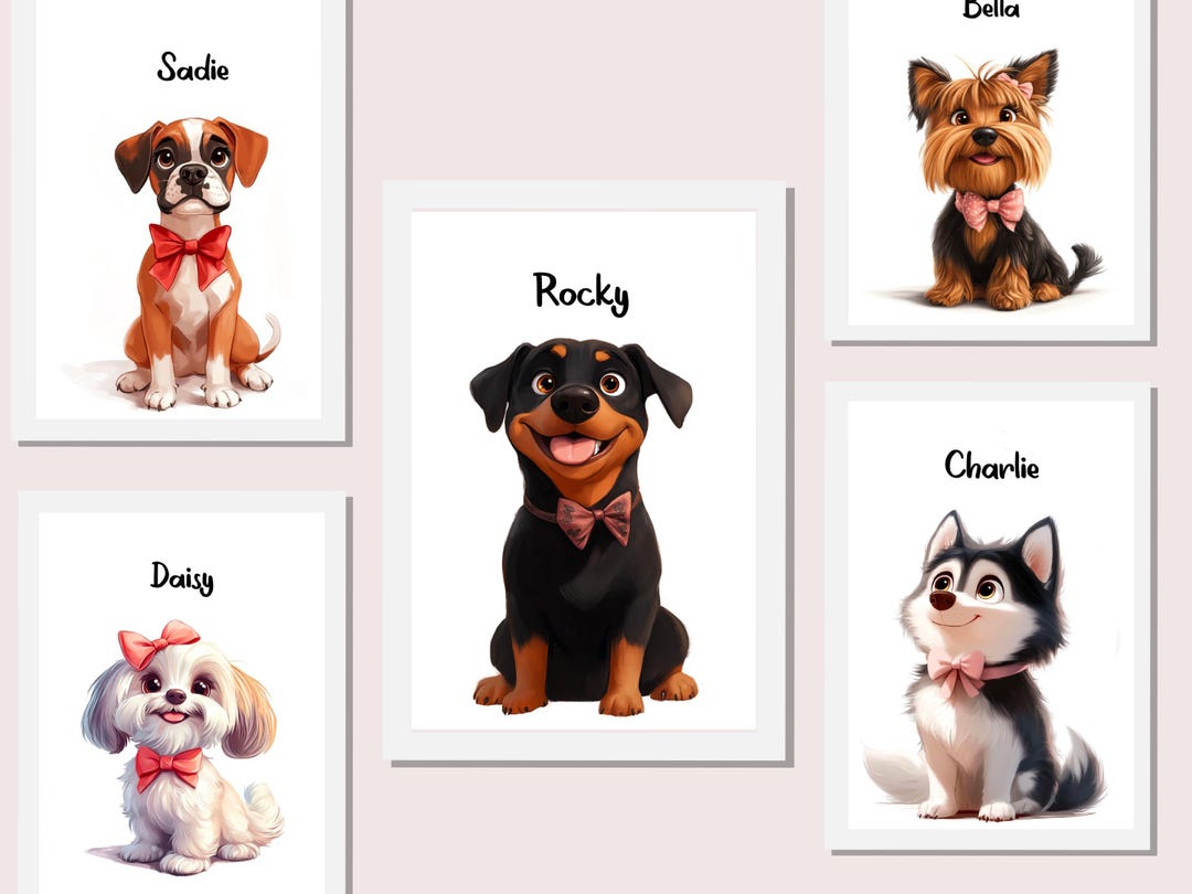 Custom Cartoon Pet Portraits Cartoon Style Pet Painting Digital Pet Art ...