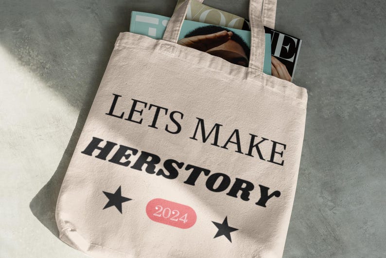 Let's Make Herstory Kamala Harris Tote Bag 2024 Election Tote Political ...