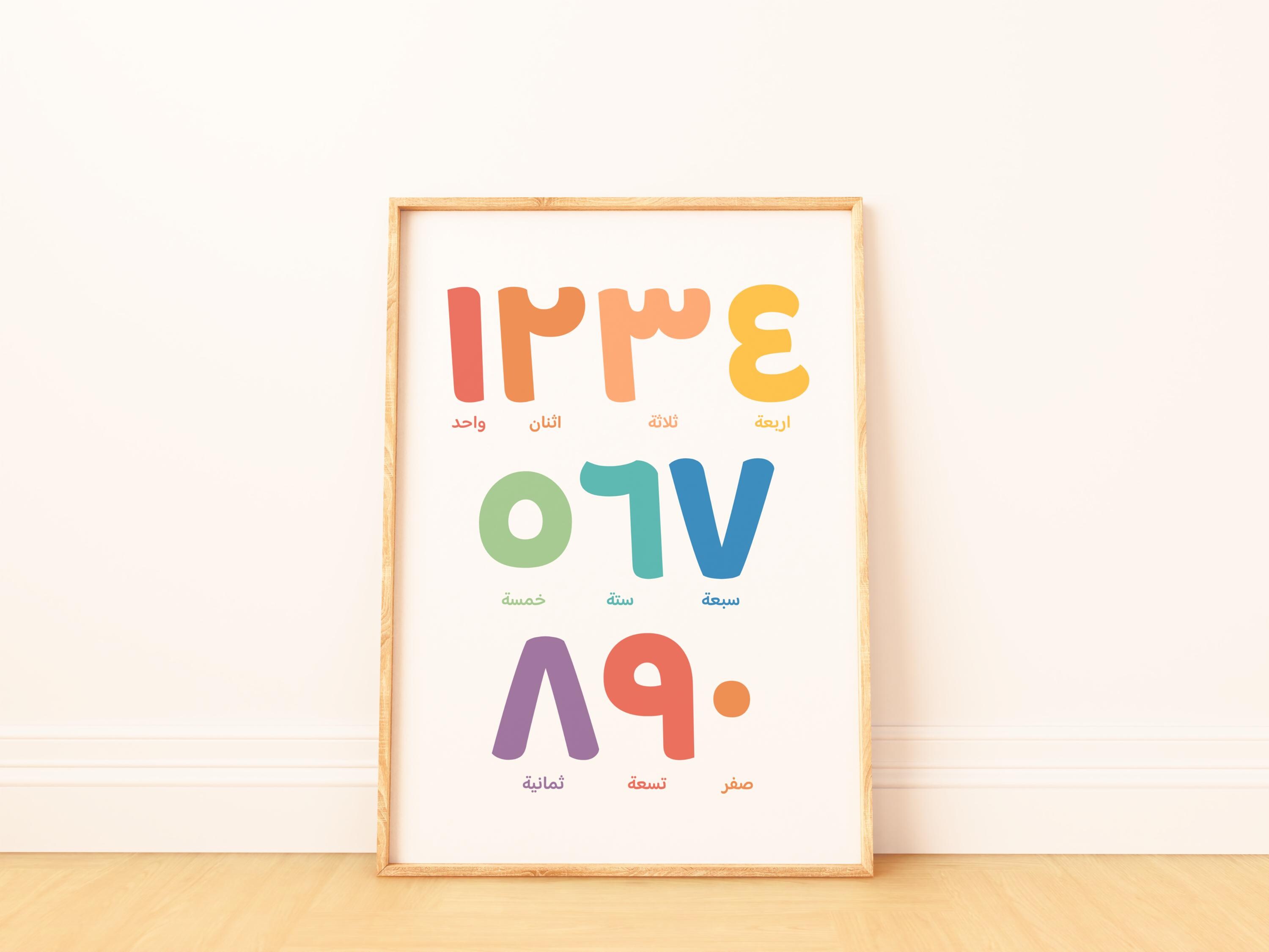 Rainbow Arabic Alphabet and Number Poster - Nursery Hijaiya Printable ...