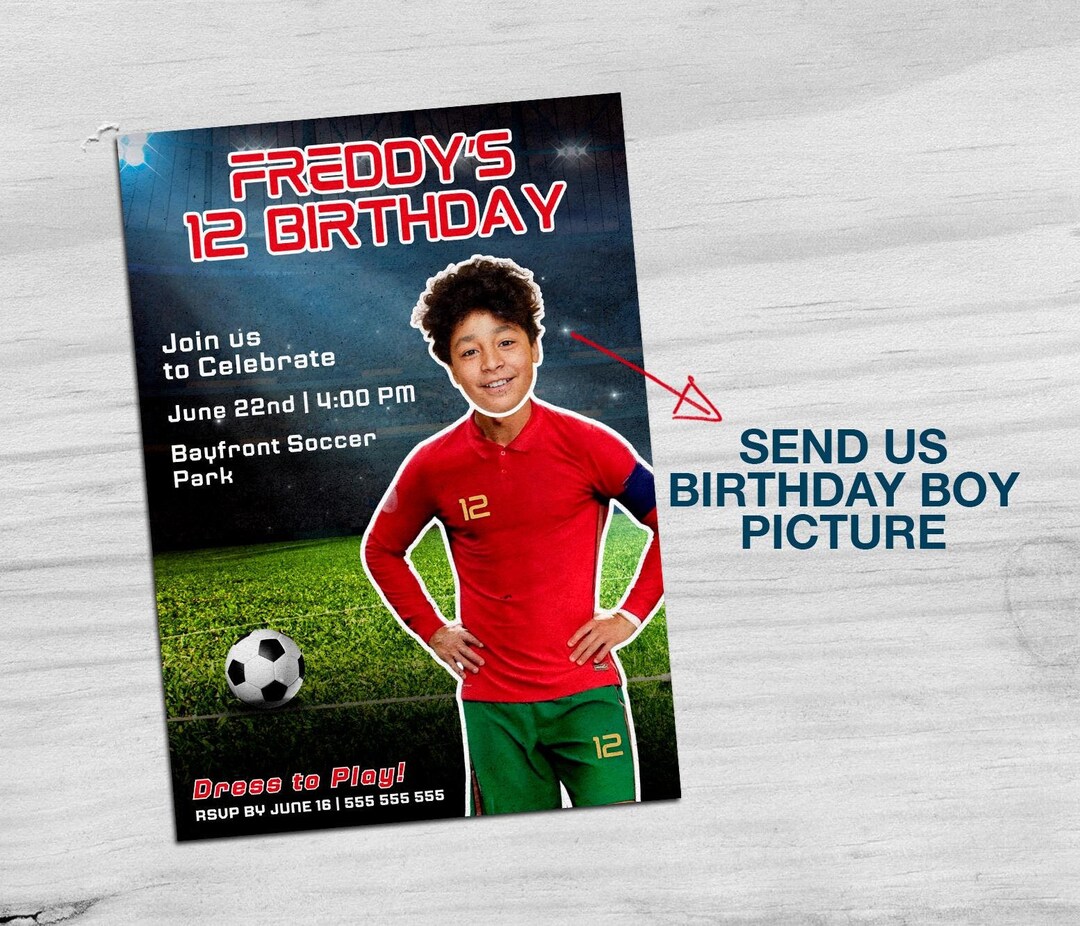 Birthday Boy Soccer Star Invitation Digital Soccer-themed Card Editable ...