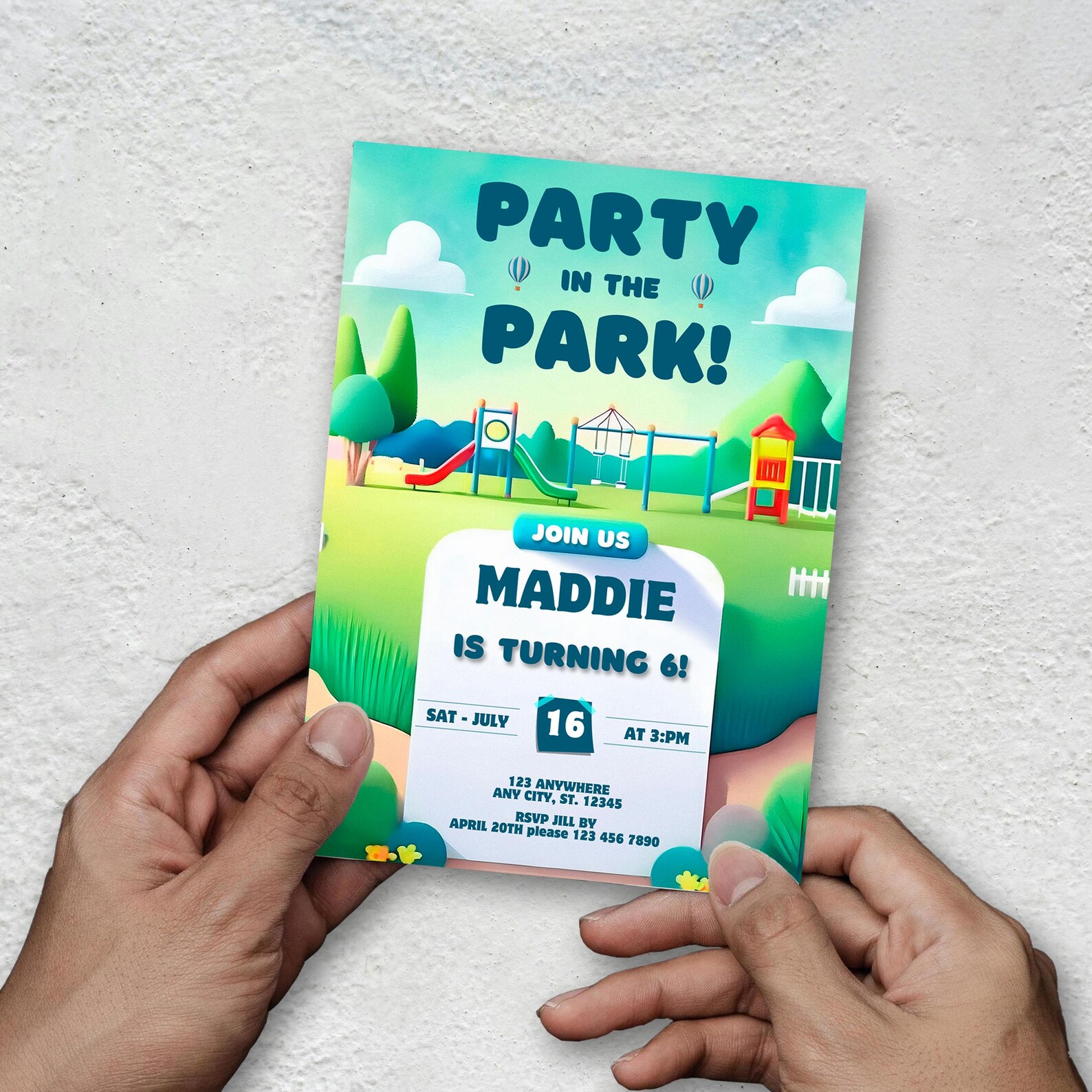 Playground Birthday Invitation, Outdoor Park Play Party Invite ...
