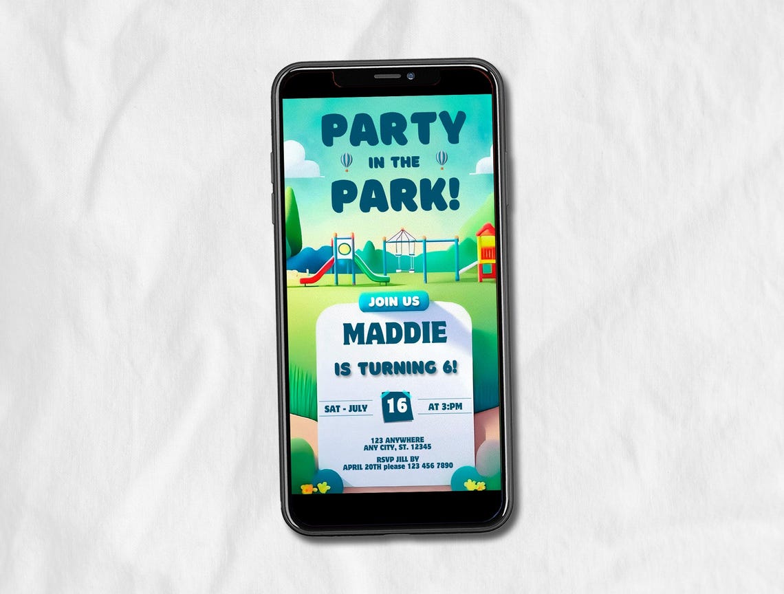 Playground Birthday Invitation, Outdoor Park Play Party Invite ...