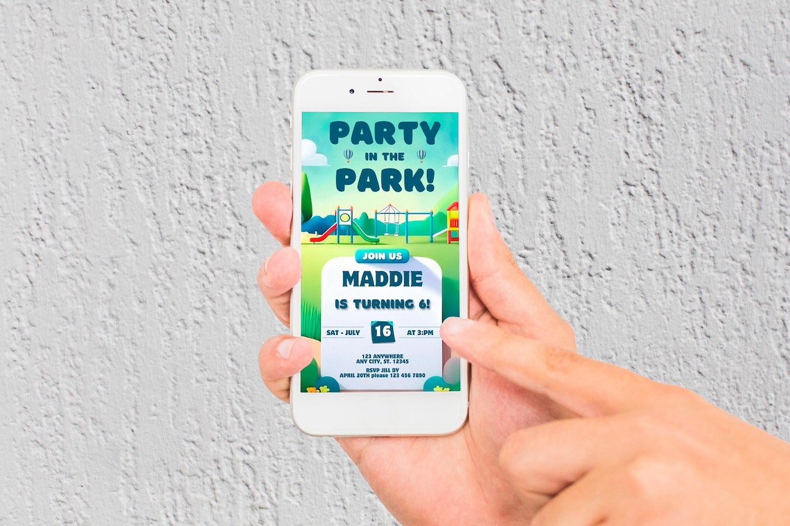 Playground Birthday Invitation, Outdoor Park Play Party Invite ...