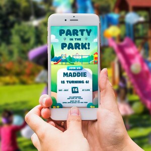 Playground Birthday Invitation, Outdoor Park Play Party Invite ...