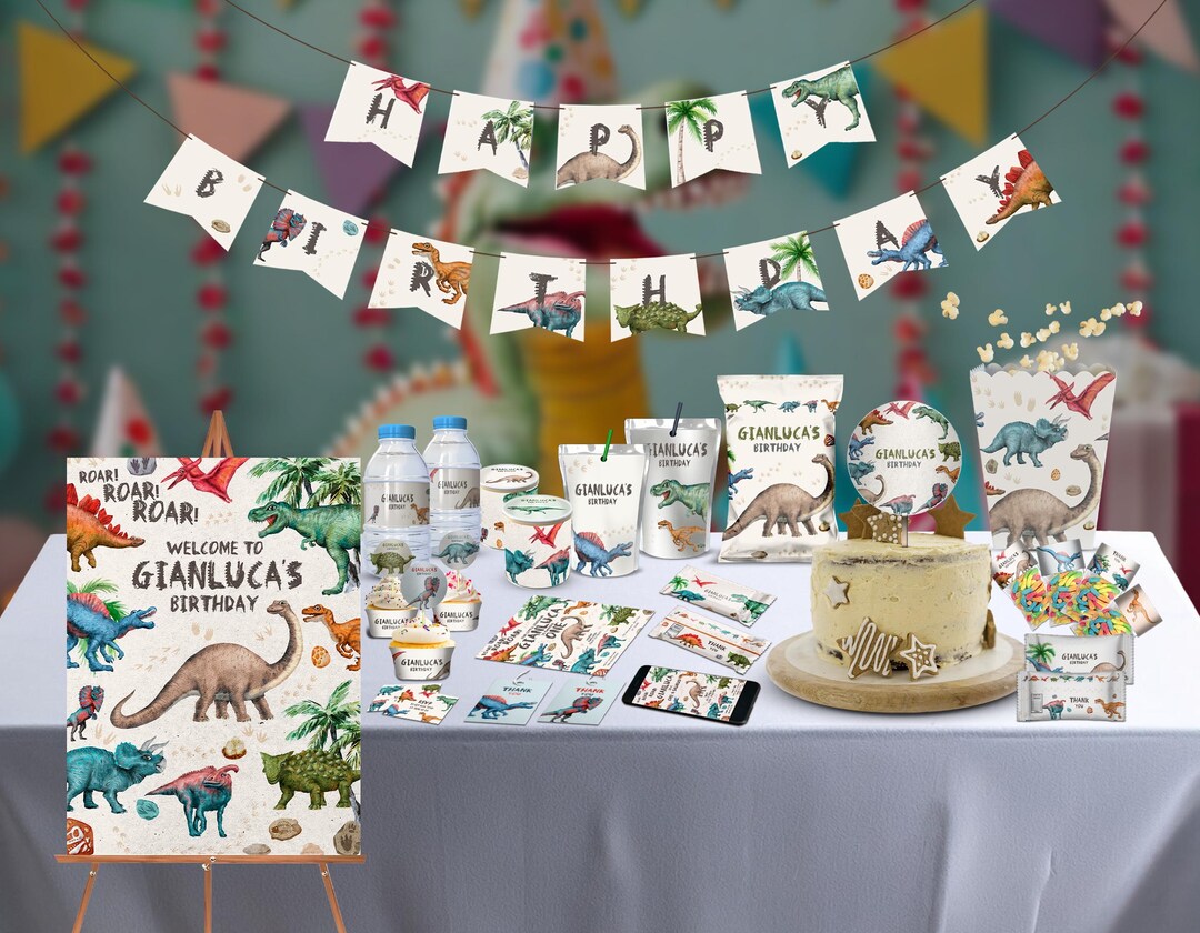 Dinosaur Party Bundle Printable | Dinosaur Birthday Decorations Set ...