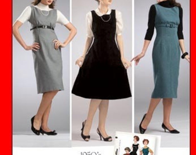 Retro 1950s Jumper Pattern Simplicity 3673, Empire Waist Dress Pattern ...