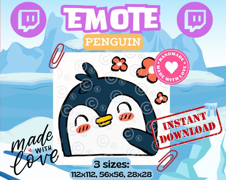 PENGUIN EMOTE Cute Penguin Love Happy Animal Cozy Comfy Adorable ...