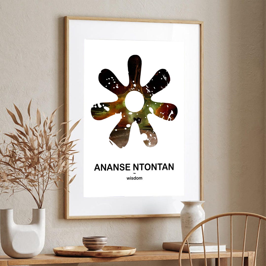 Adinkra Symbol Paper Print, Modern African Poster, Wisdom Symbol Art ...