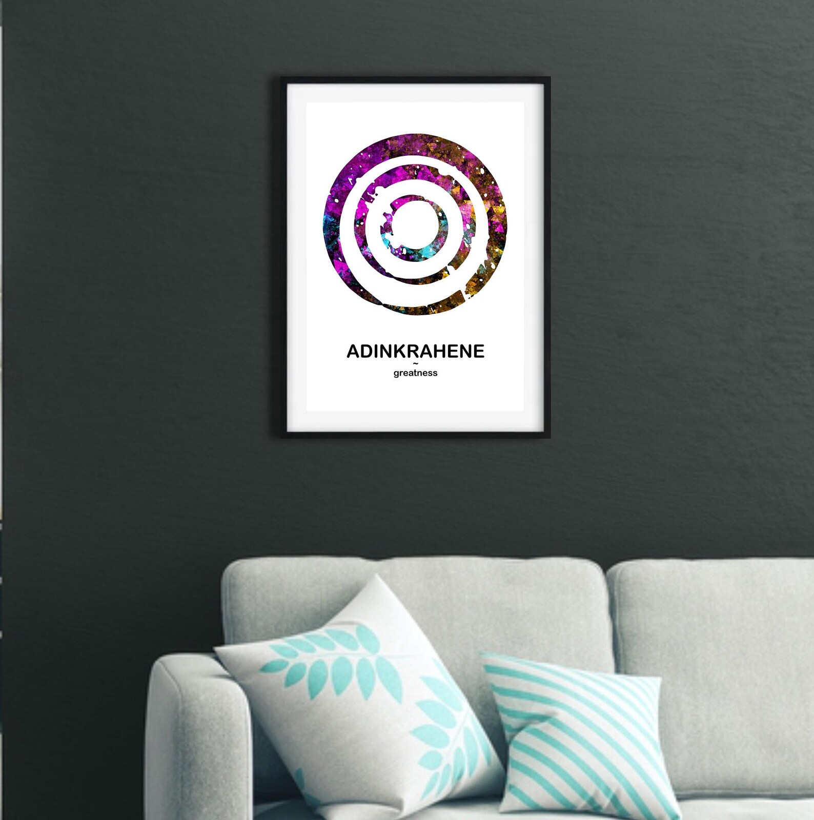 Adinkra Greatness Symbol Art Print: Modern African Decor - Etsy