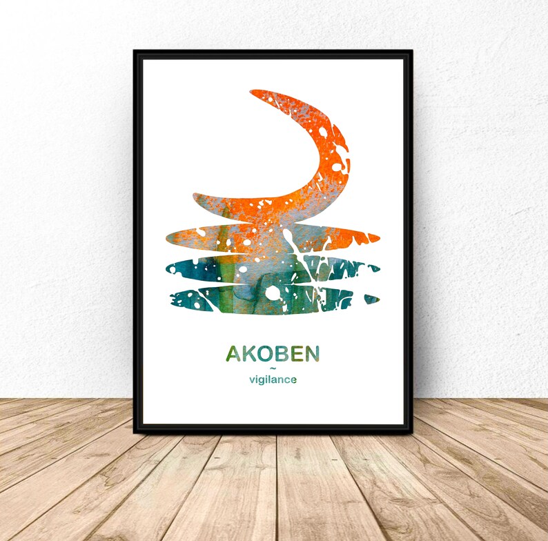 Set of 3 Adinkra Symbols Prints Modern African Wall Decor Aya Symbol ...