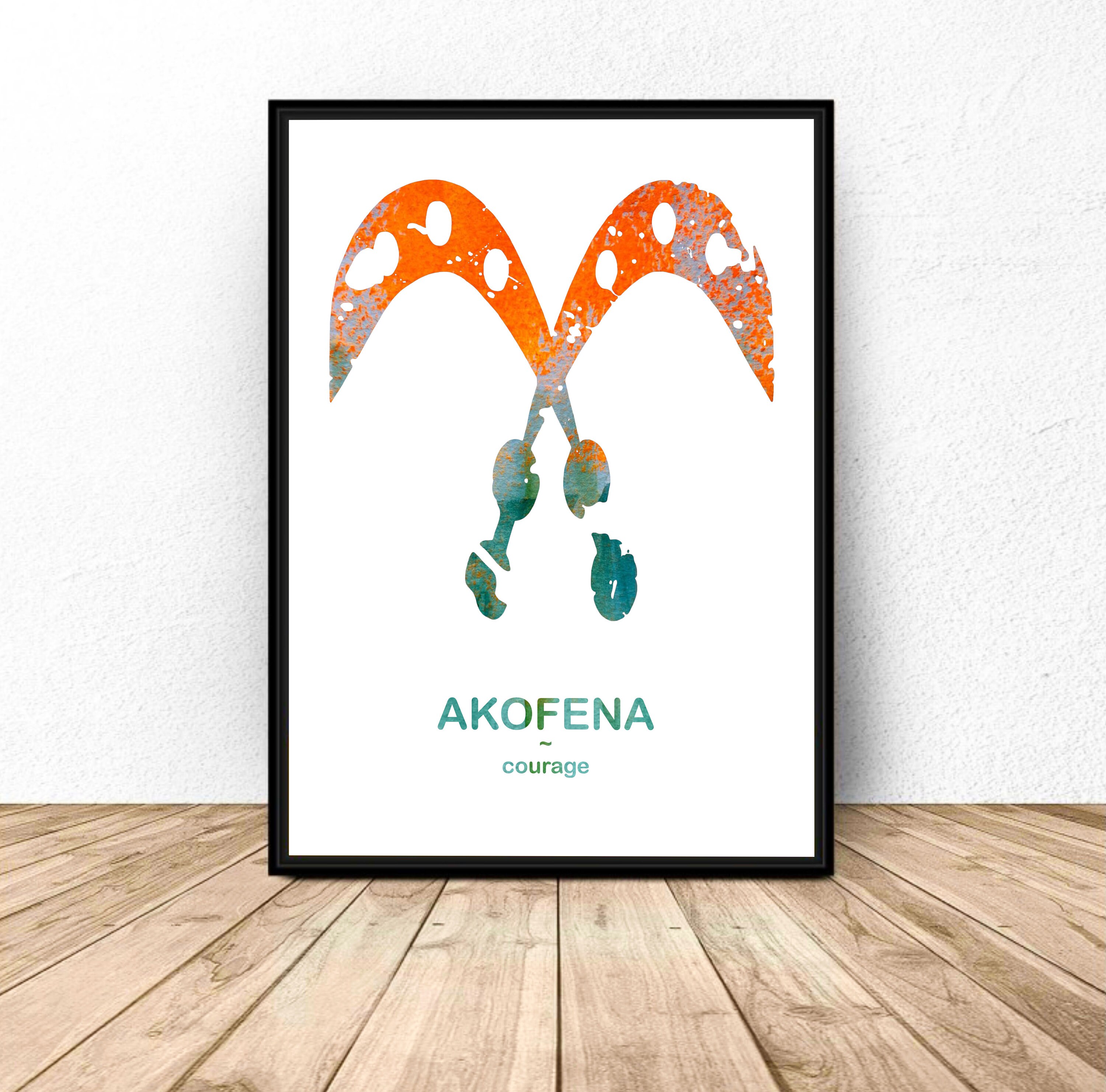 Set of 3 Adinkra Symbols Prints Modern African Wall Decor Aya Symbol ...