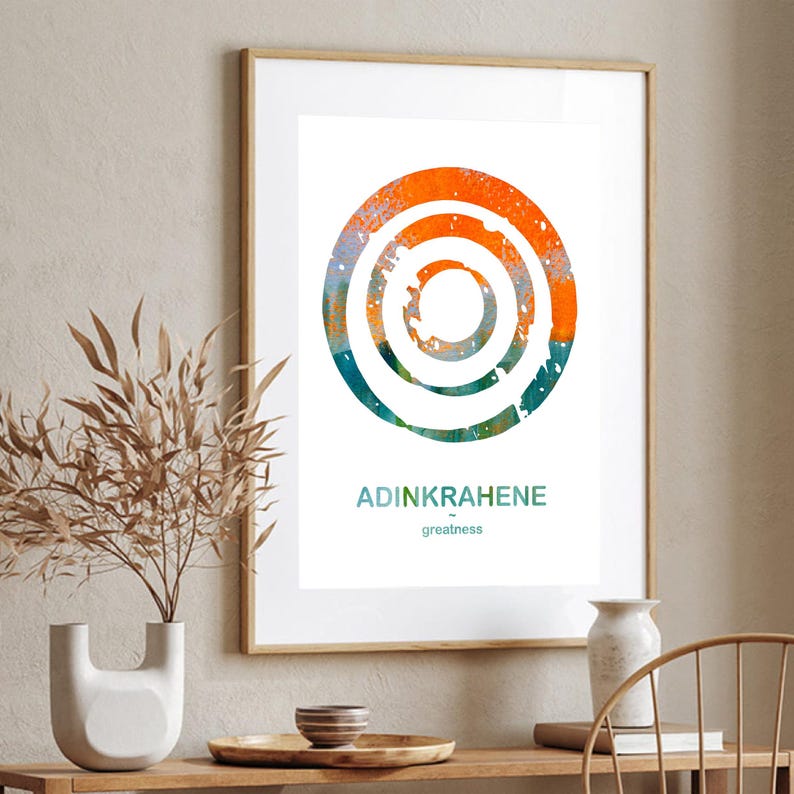 Adinkra Greatness Symbol Art Print: Modern African Decor - Etsy