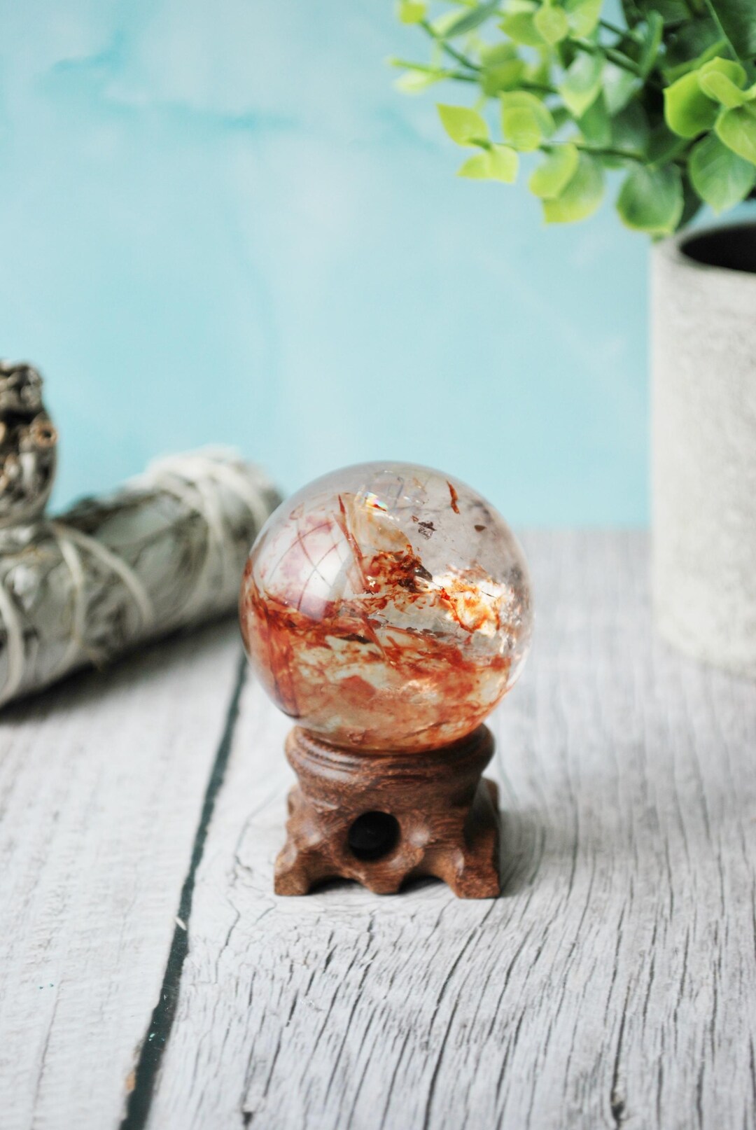 Radiant Fire Quartz Crystal Ball Gifting, Decor, or Altar Use - Etsy