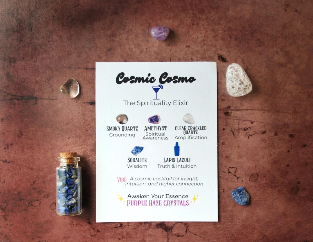 Cosmic Cosmo Crystal Cocktail Kit – Intuition Elixir With Stones for ...