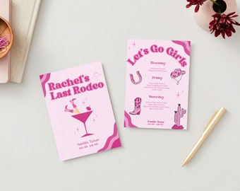 Last Rodeo Bachelorette Invitation and Itinerary Template, Last Rodeo ...