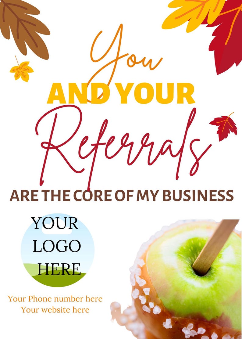 Digital Download FALL Caramel Apple Pop-by Tag - You and Your Referrals ...