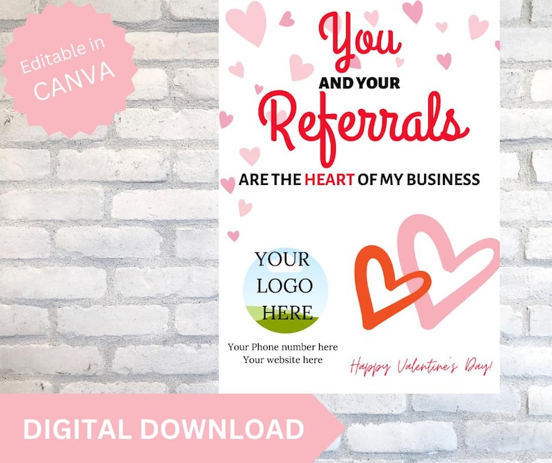 Valentine's Referral Pop-by Tag – Real Estate Client Gift (digital ...