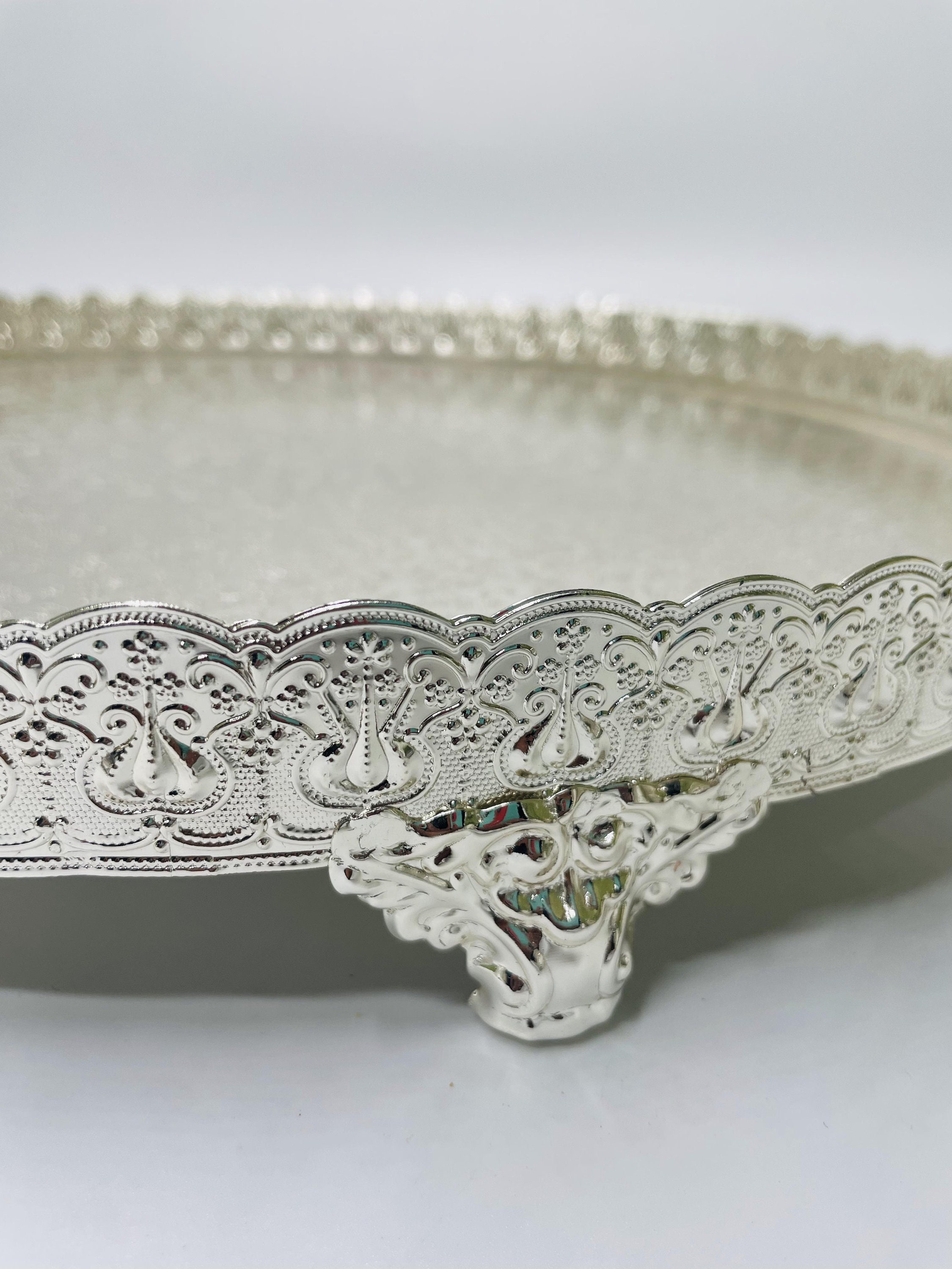 Moroccan Silver Plate Tray Set Elegant Tea & Sugar Bowls With Lid ...