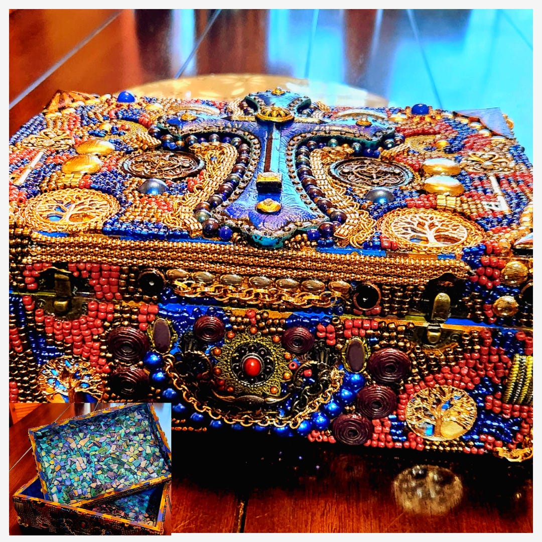 Hand Painted/beaded Memory Boxes - Etsy