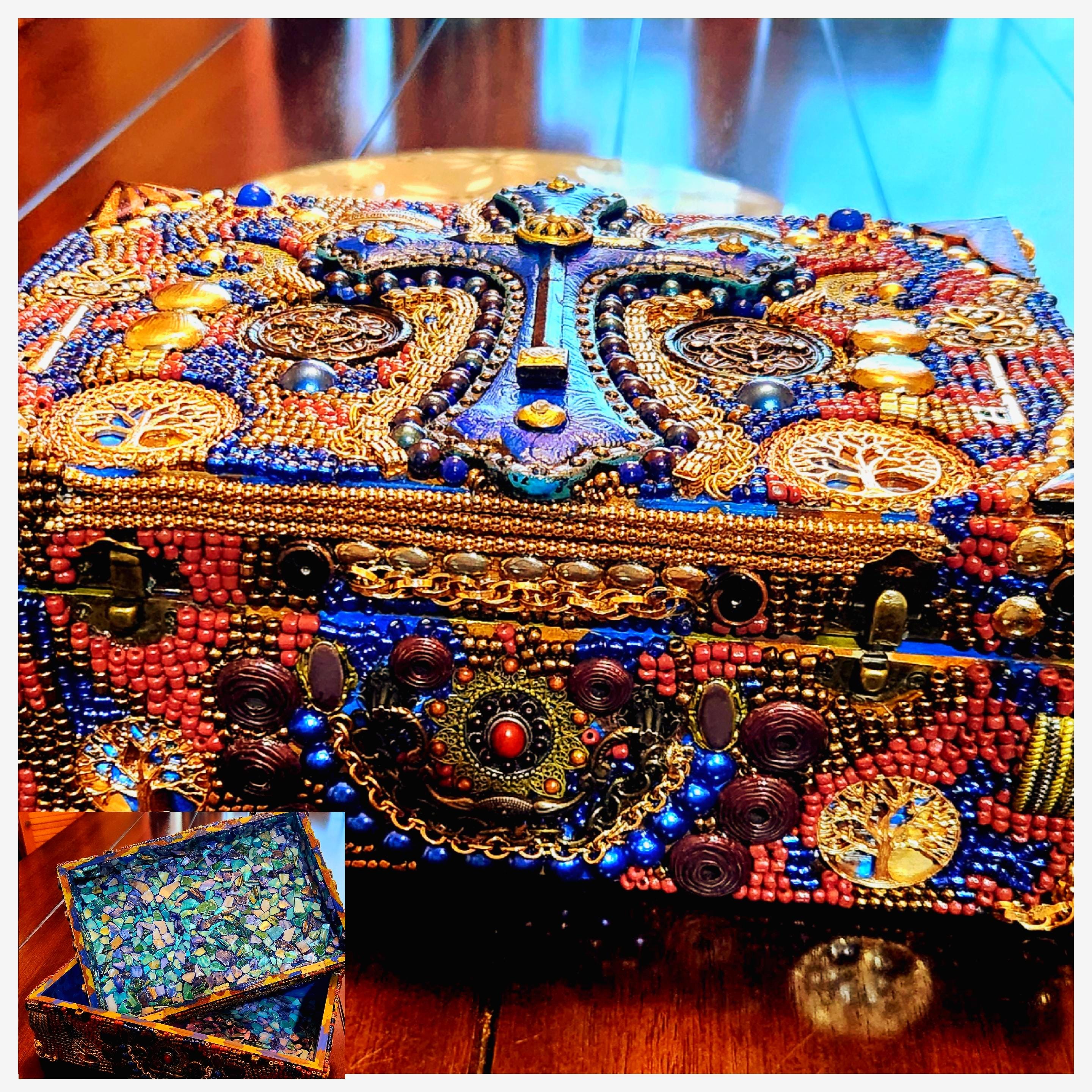 Hand Painted/beaded Memory Boxes - Etsy