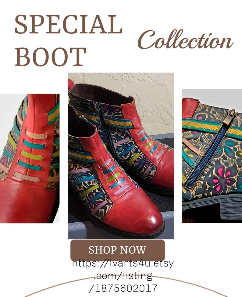 Multi-color Floral Ankle Bootie - Etsy