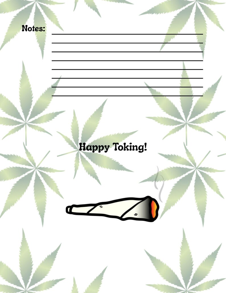 Strain Review Cannabis Journal - Printable Marijuana Log, Weed Tracker ...