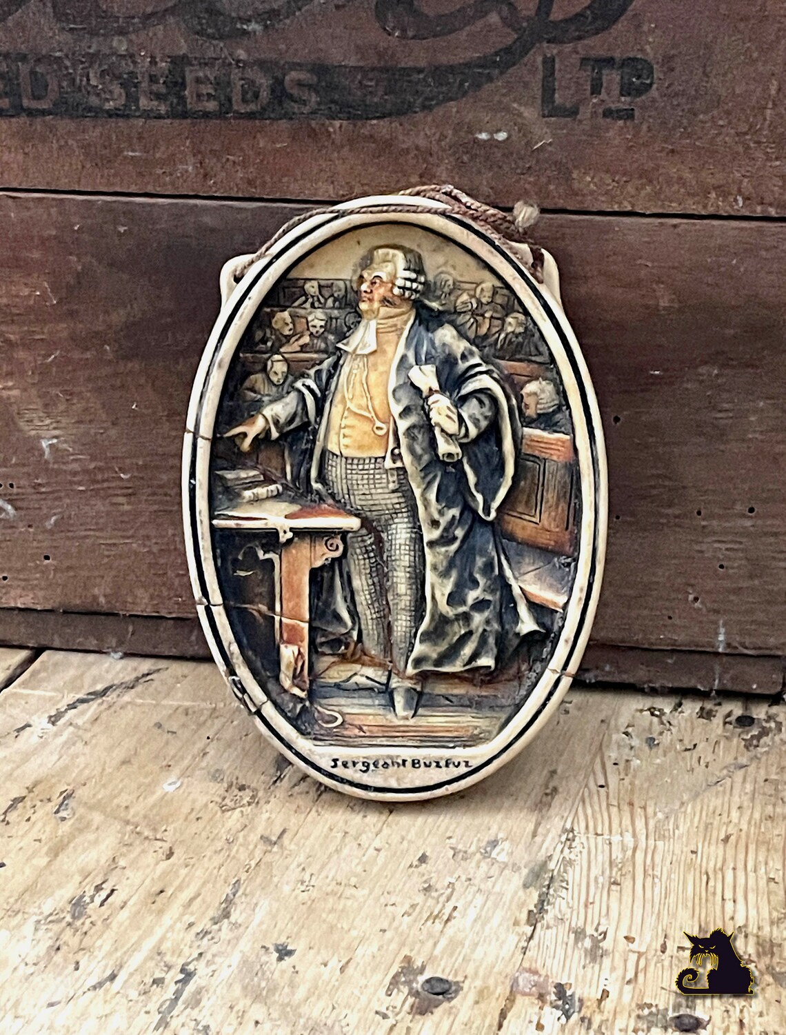 Rare Antique Osborne Ivorex Plaque of Sergeant Buzfuz - Etsy