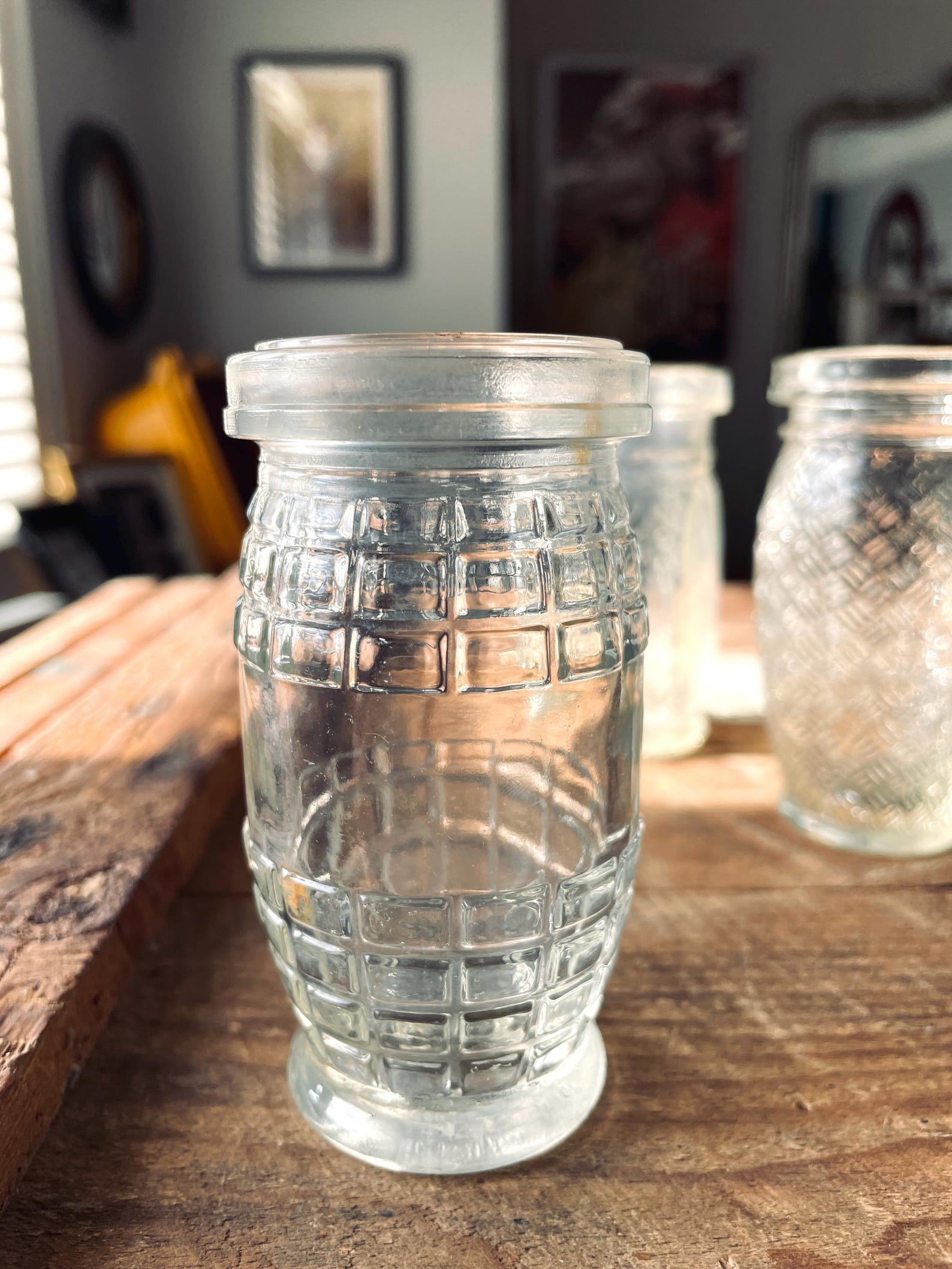 Set of Four Vintage Glass Barrel Jars - Etsy