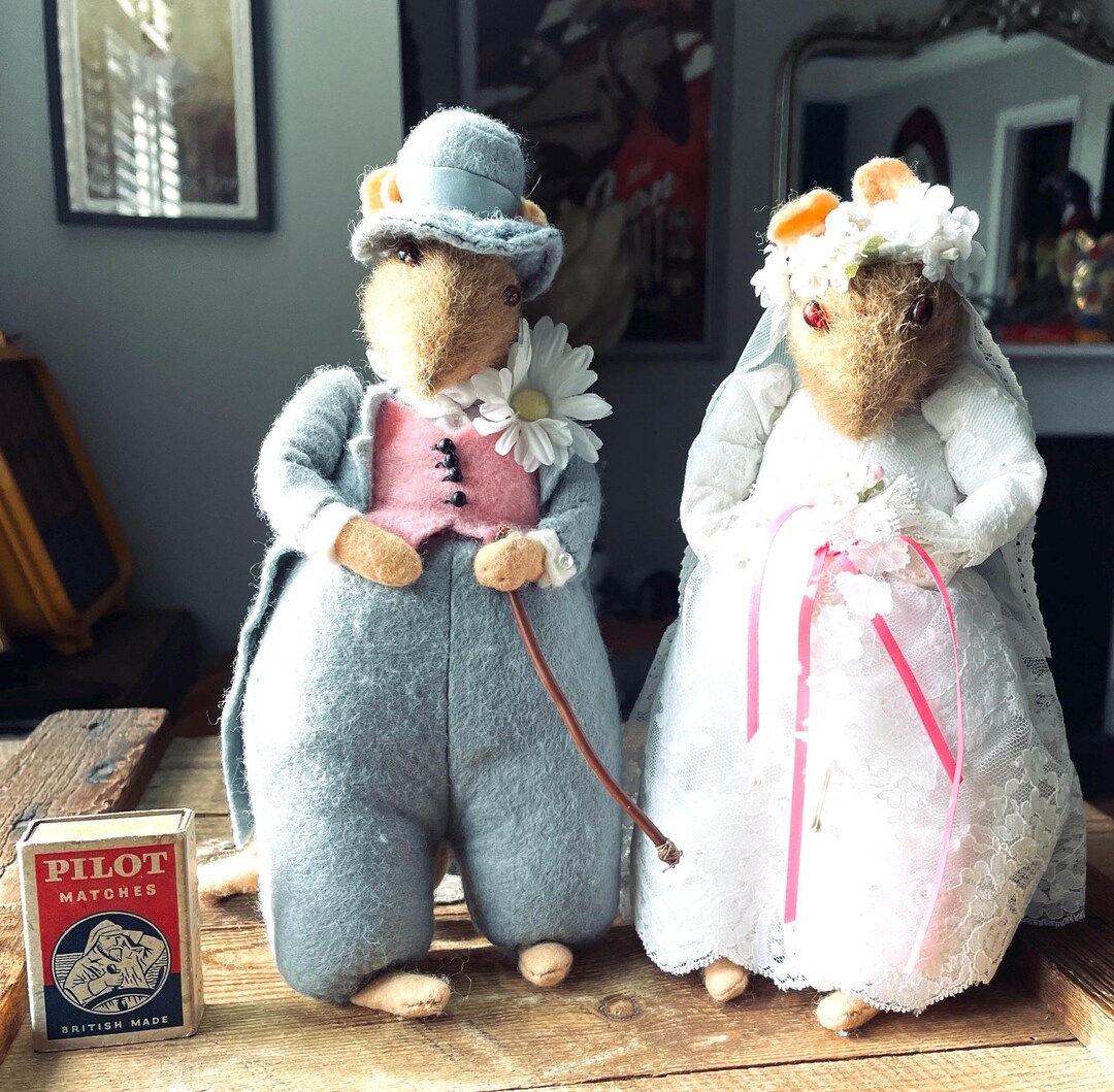 Vintage Handmade Mice - Mr & Mrs - Wedding Decor or Gift - Etsy