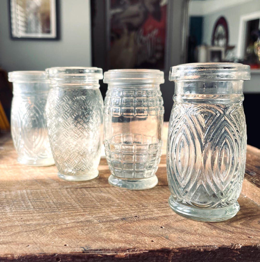 Set of Four Vintage Glass Barrel Jars - Etsy