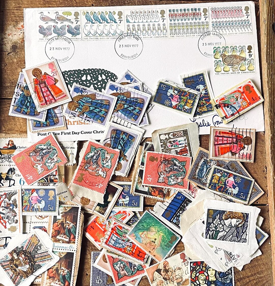 Vintage Christmas Stamps & 1977 First Day Cover Signed - Etsy UK
