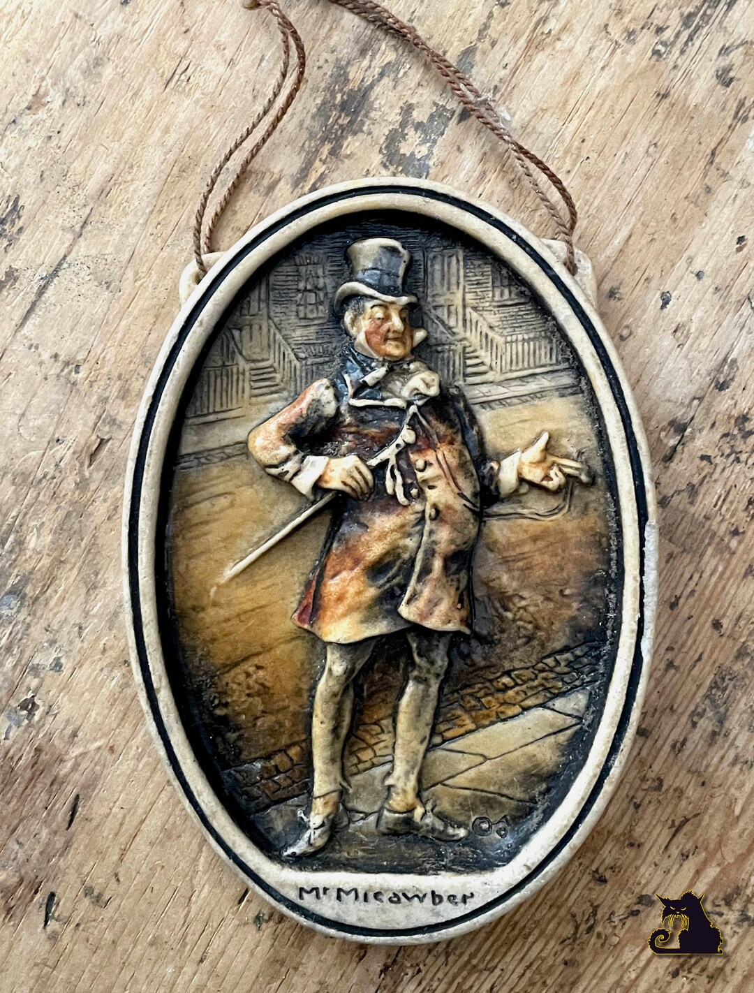 Antique Osborne Ivorex Plaque of Mr Micawber - Etsy