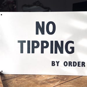 Vintage 'no Tipping' Sign - Etsy
