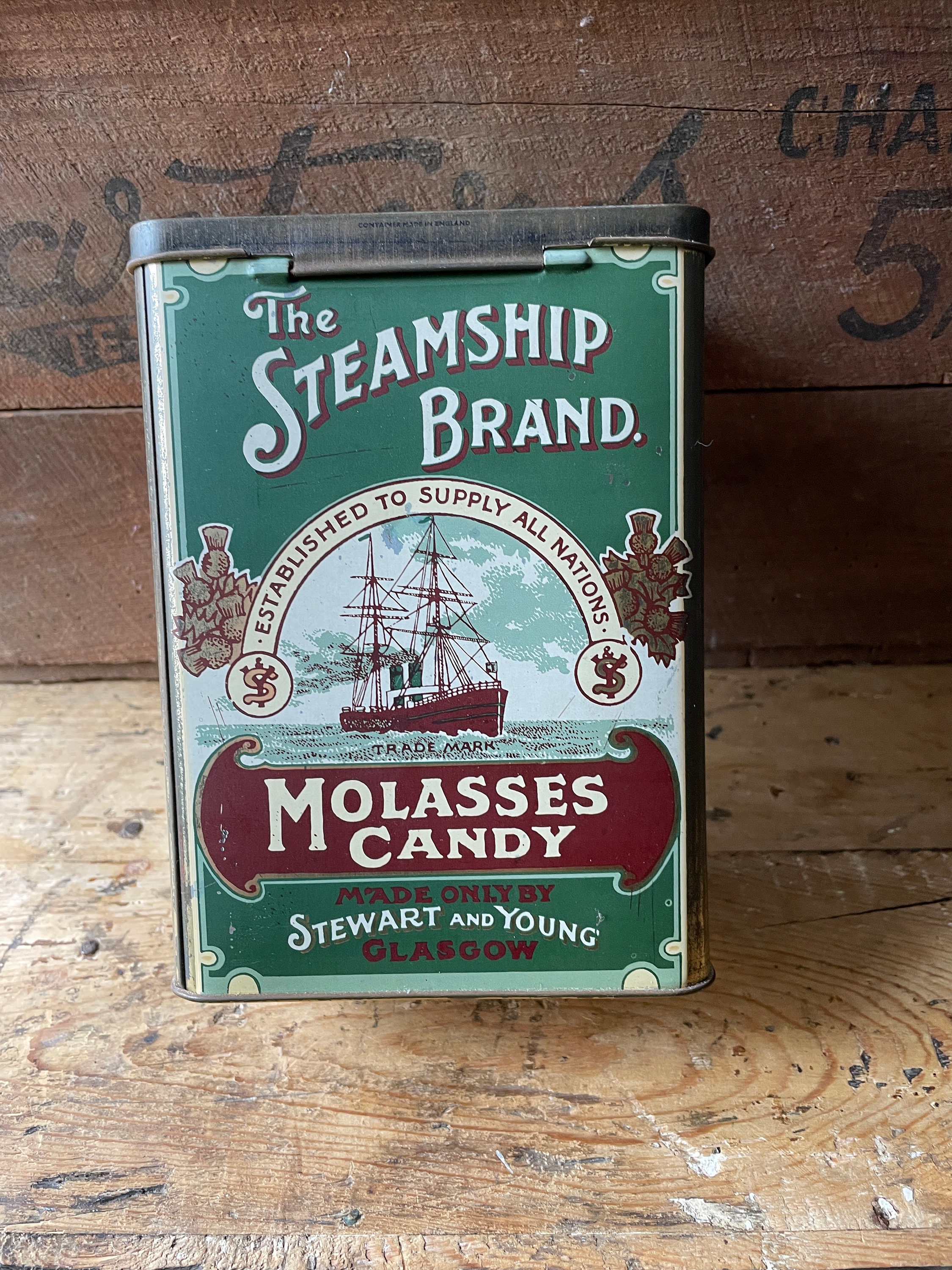 The Steamship Brand Molasses Candy Vintage Tin - Etsy