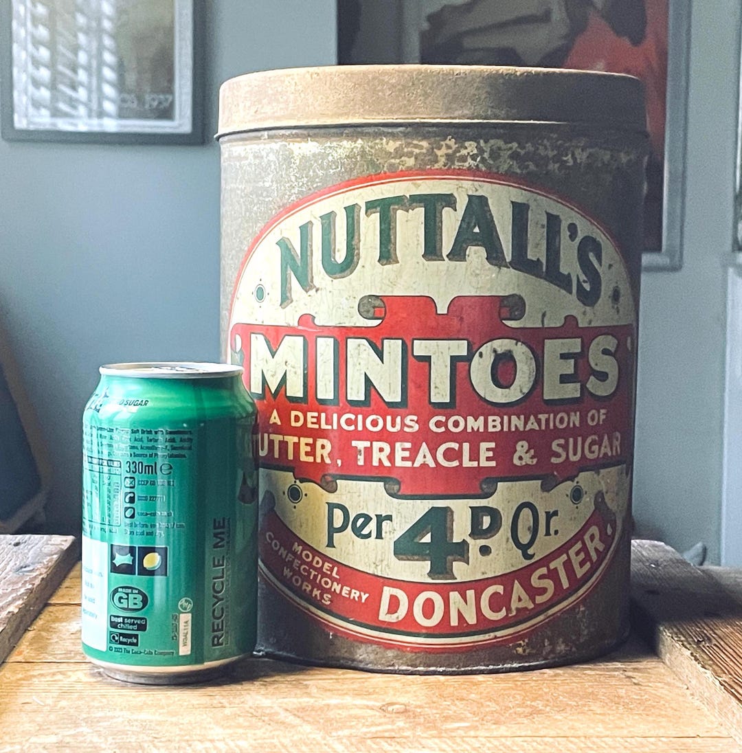 Vintage Nuttall's Mintoes Sweets Tin, HUGE! Sweet Shop Size (18cm by ...