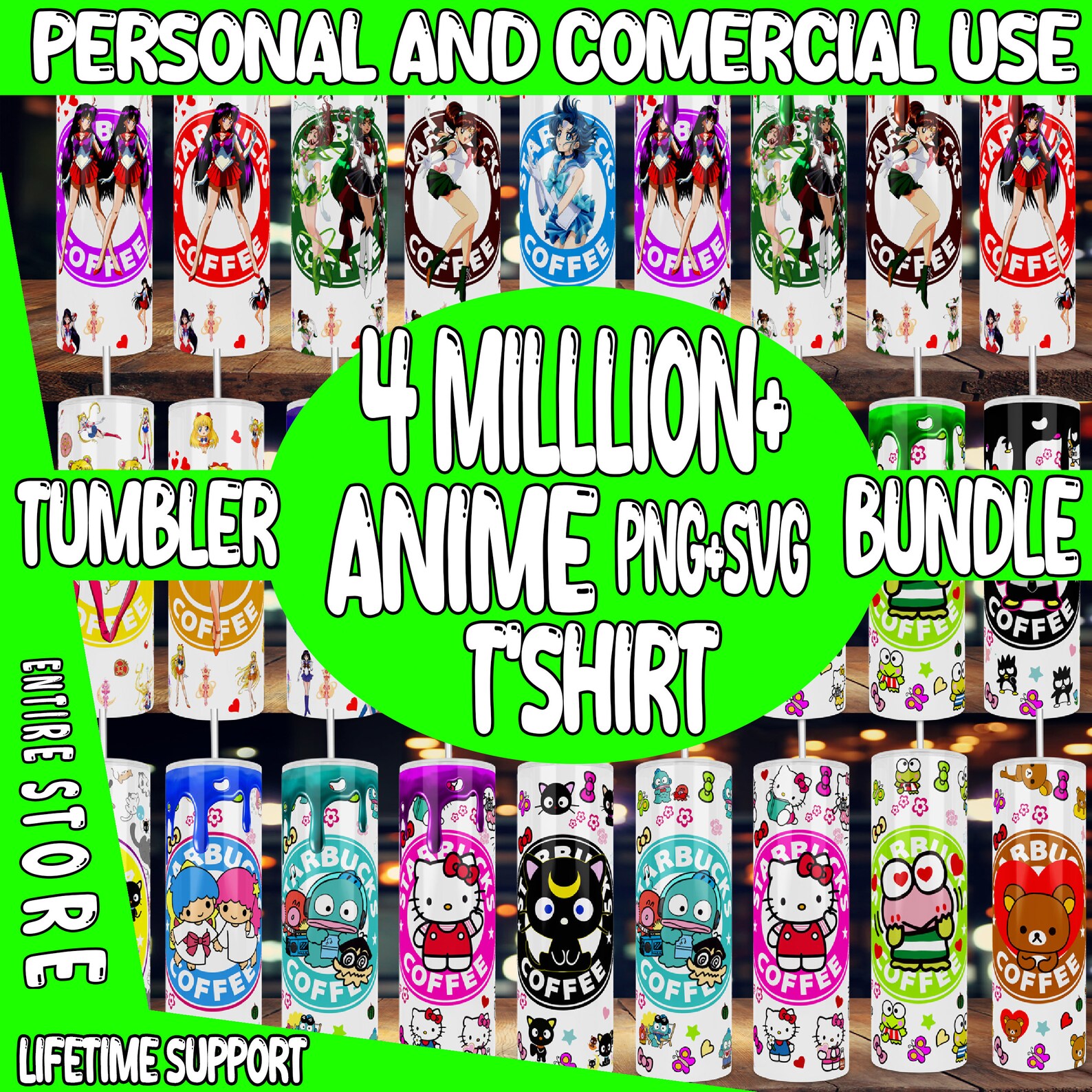 4 Millions Anime Wrap, Bundles Wrap, Anime Sublimation Wrap Designs ...