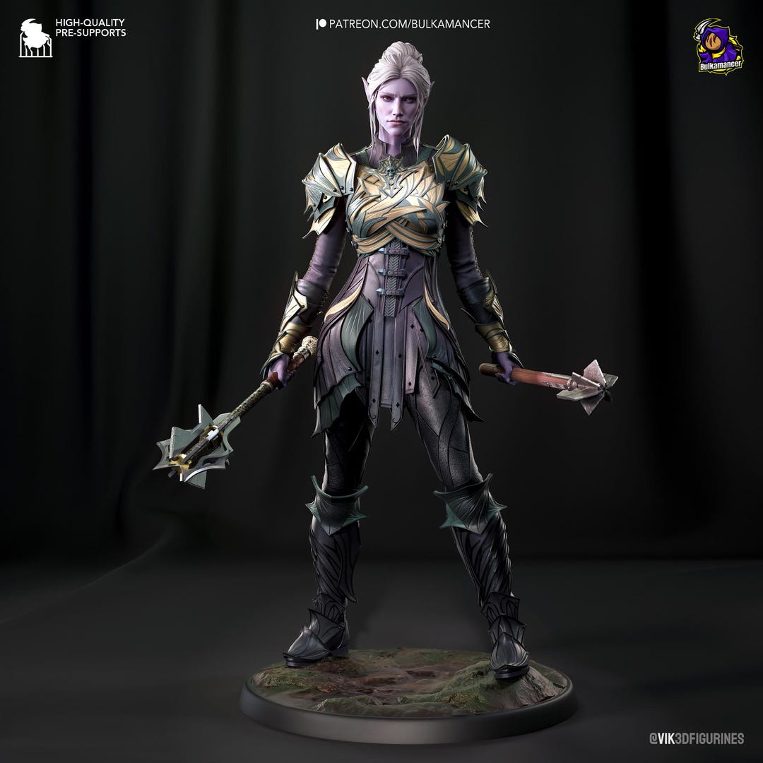 Minthara 3D Figure, Drow Paladin BG3 Statue, Gamer Gift Ideas, 3D ...