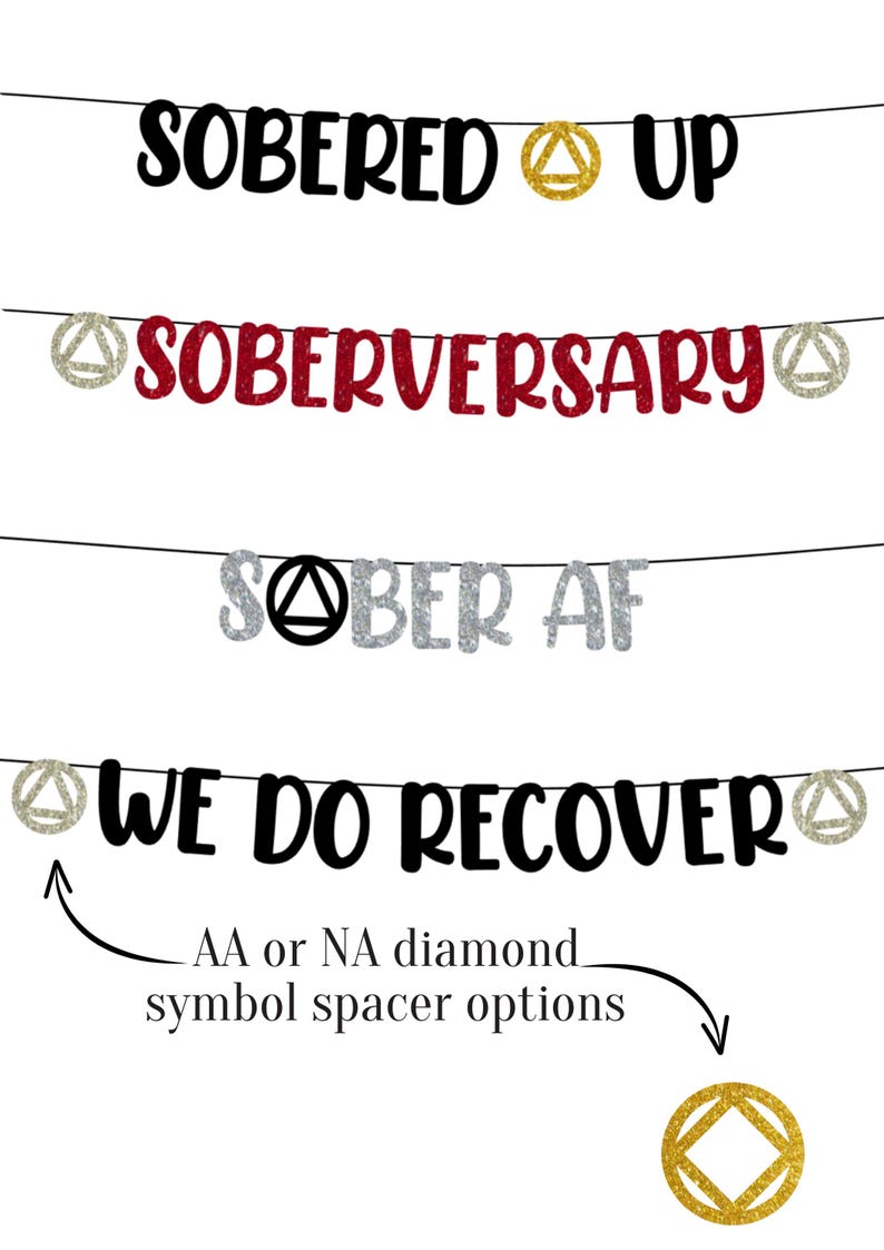 Soberversary Celebration Banners| Recovery Milestones | Sobriety ...