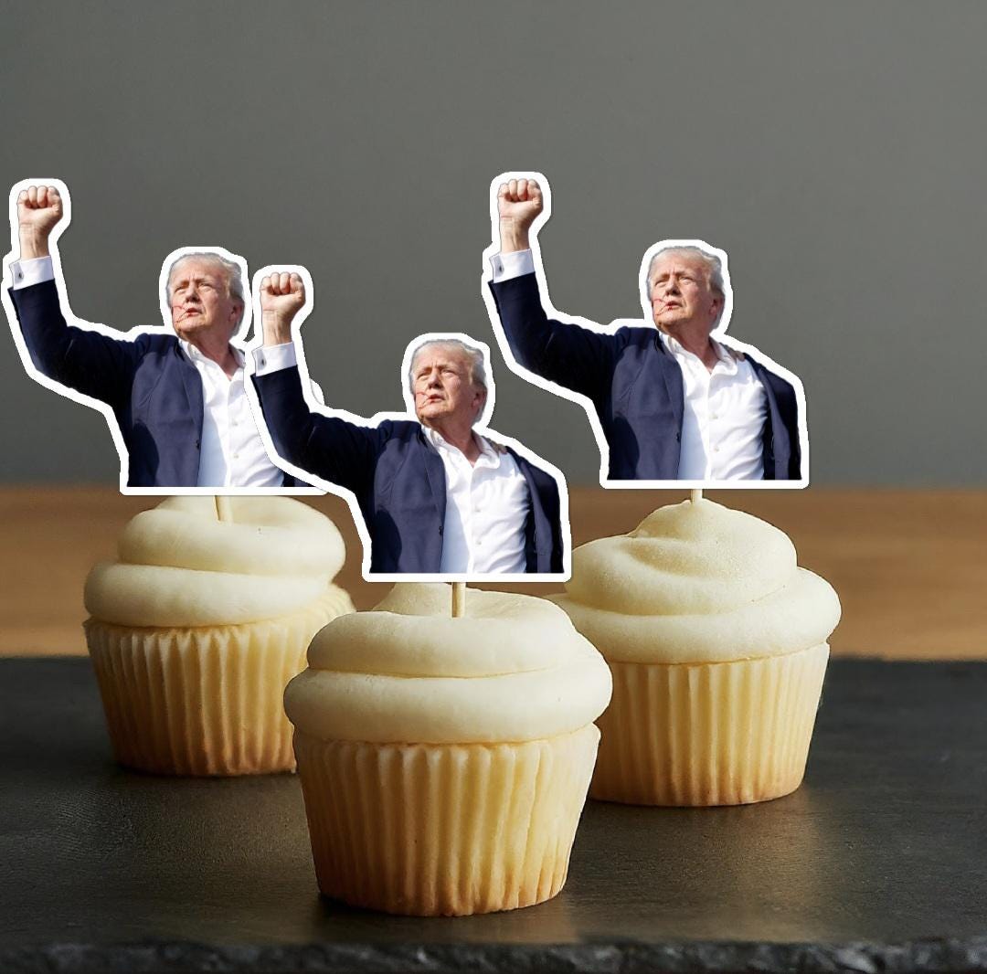 Trump Fight Cupcake Topper Still Standing You Missed Maga Party - Etsy