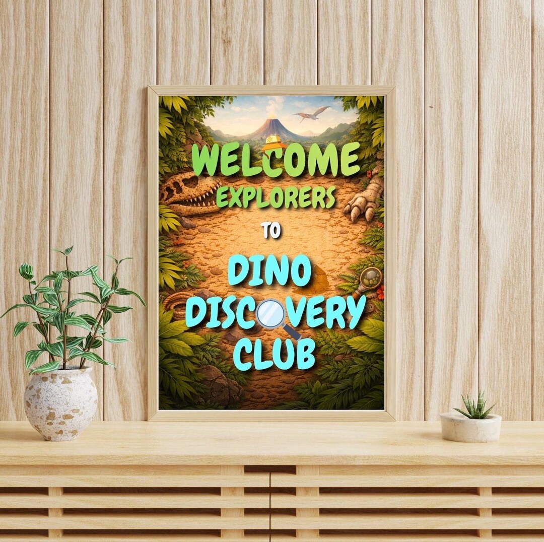 Dino Discovery Club Welcome Sign, 18x24 - Etsy