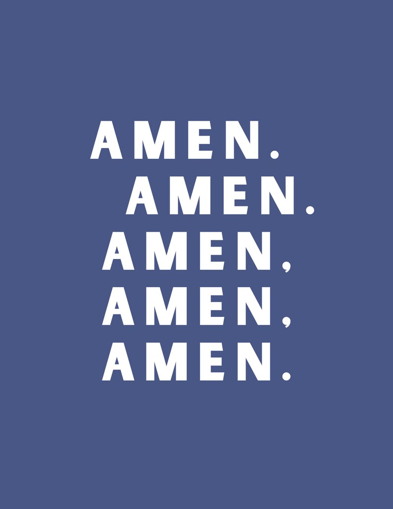 AMEN Navy Poster 8x11 *printable* (printable Poster, Christian Poster ...