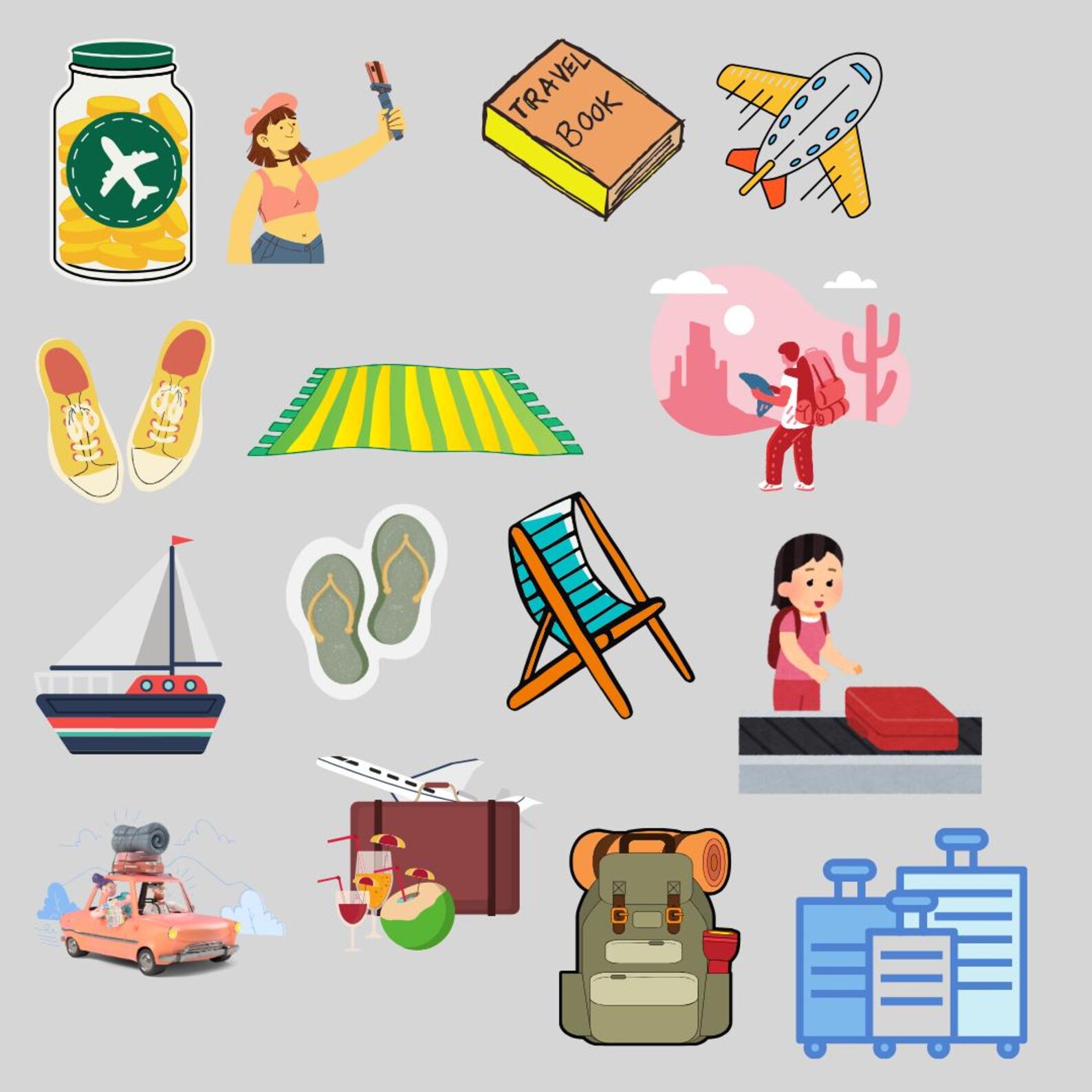 107 Travel Stickers PNG Travel Clipart Travel Illustration Instant ...