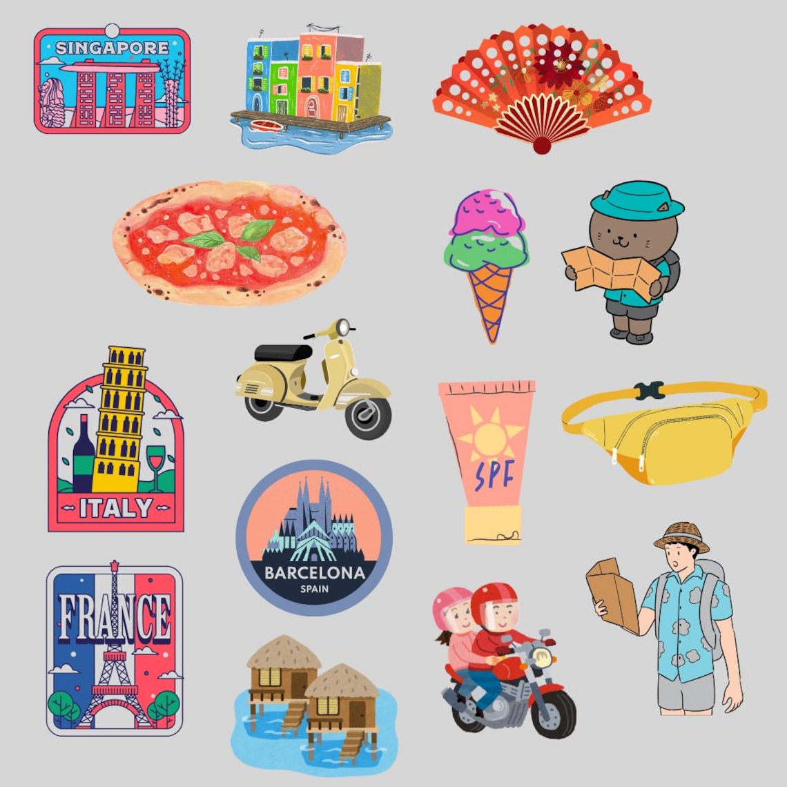 107 Travel Stickers PNG Travel Clipart Travel Illustration Instant ...