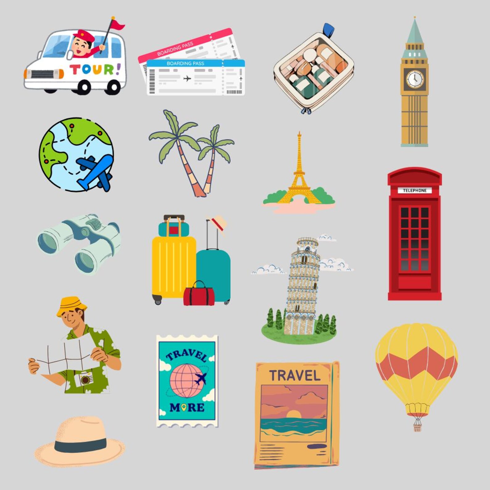 107 Travel Stickers PNG Travel Clipart Travel Illustration Instant ...