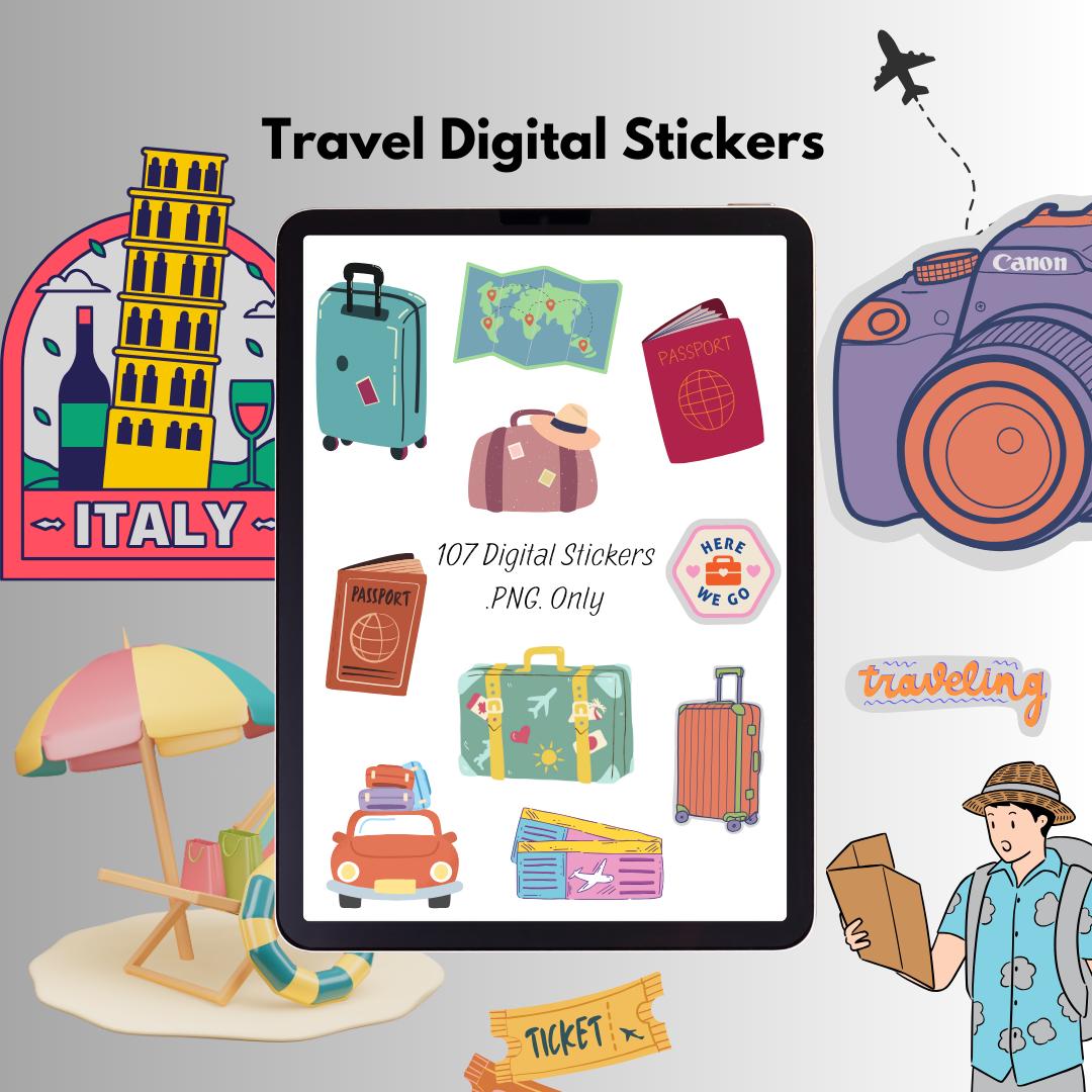 107 Travel Stickers PNG Travel Clipart Travel Illustration Instant ...