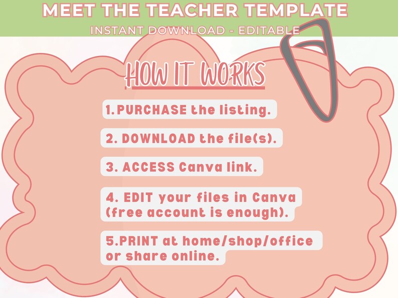 Meet the Teacher Printable Template, Classroom Intro, Canva Editable ...