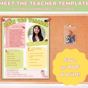 Meet the Teacher Printable Template, Classroom Intro, Canva Editable ...