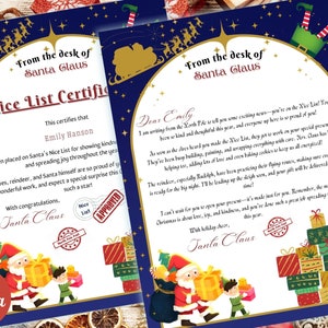 Letter From Santa Editable, Canva, Nice List Certificate, Personalised ...