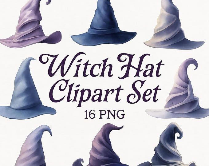 Bat Witch Hat PNG Clipart, 12x Halloween Bats Clip Art Set, Printable ...