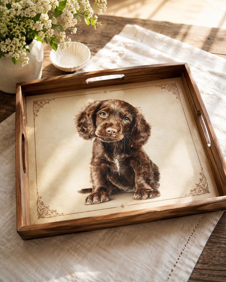 Brown Spaniel Puppy Clipart Bundle, 16 PNG Watercolor Dog Illustrations ...